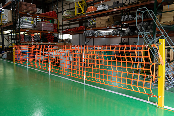 In-Ground Post Mounted Loading Dock Safety Net | US Netting